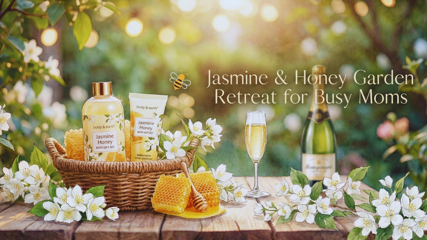 Jasmine and Honey Bath Gift Set Review, A Bee Spa Moment for Busy Bug Moms