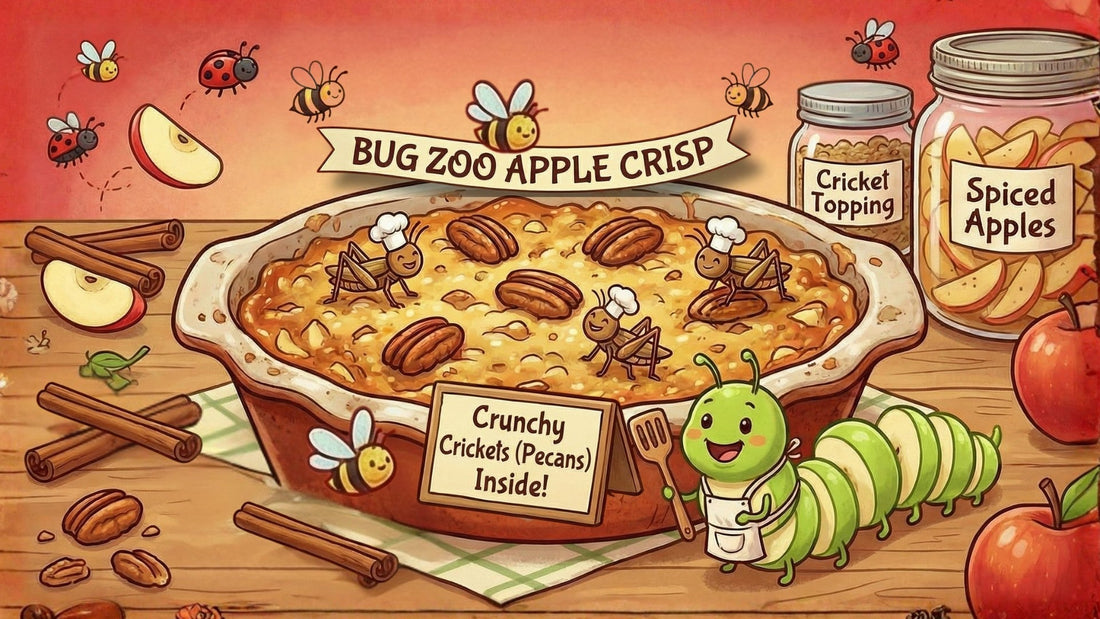 Illustration of Bug Zoo Apple Crisp: baked apple crisp topped with ...